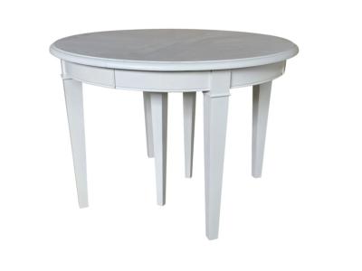 Table Ronde extensible en Bois de 3 Allonges Blanc