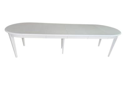 Table Ronde extensible en Bois de 3 Allonges Blanc