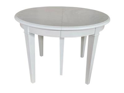 Table Ronde extensible en Bois de 3 Allonges Blanc