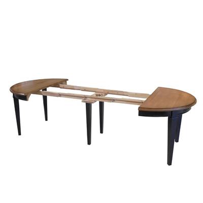 Table Ronde Chene Massif avec Rallonges